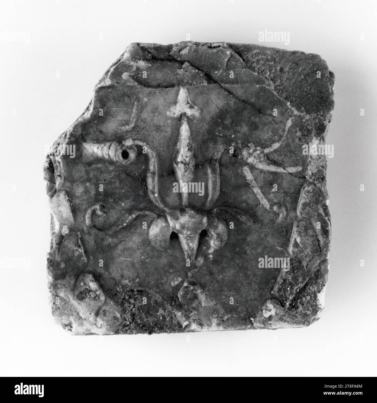 Architectural relief with lotus flower and acanthus leaves, 100 ...