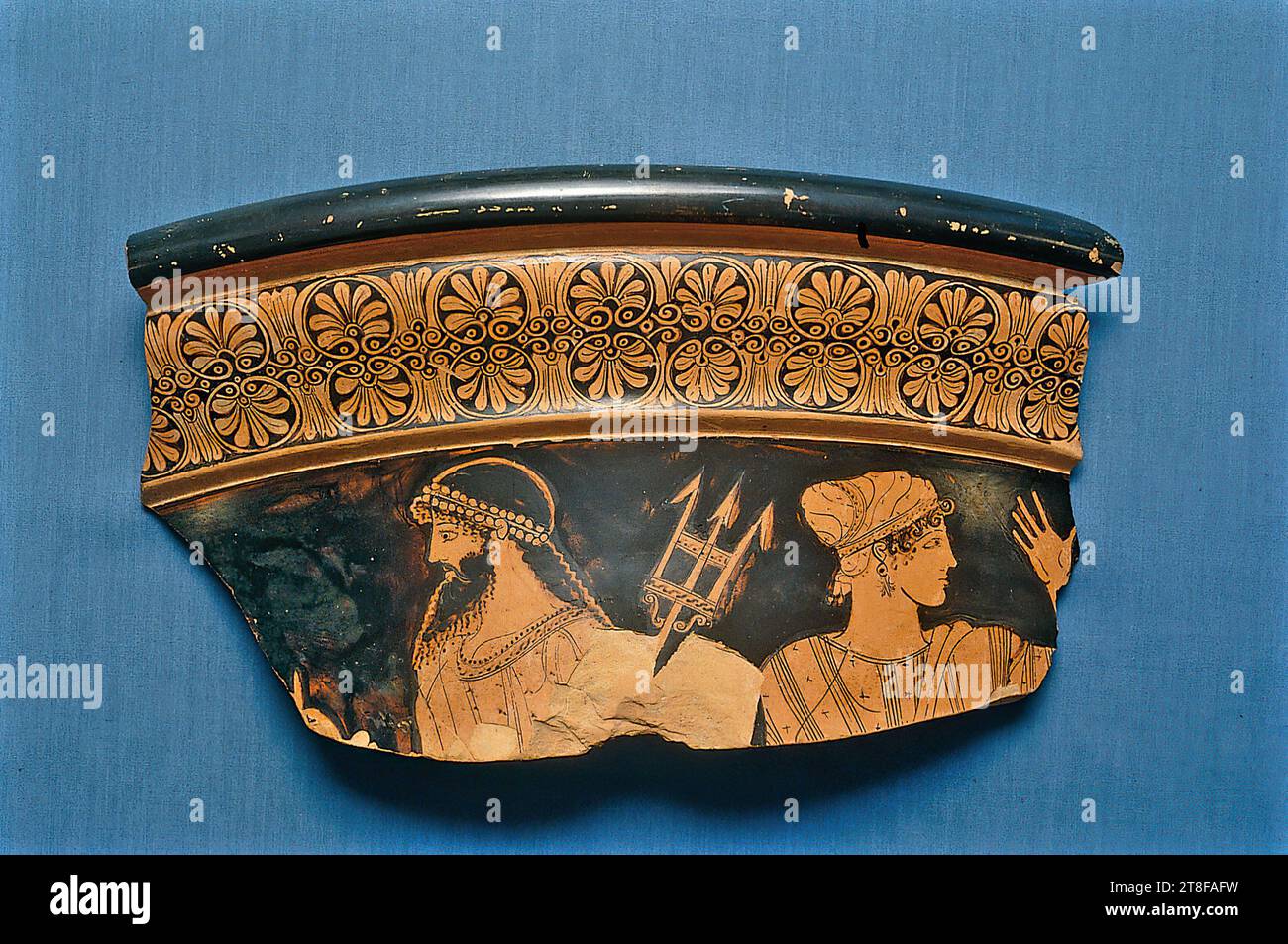 Krater with Poseidon and a goddess, Altamuramaleren, Ca. 460 BC ...