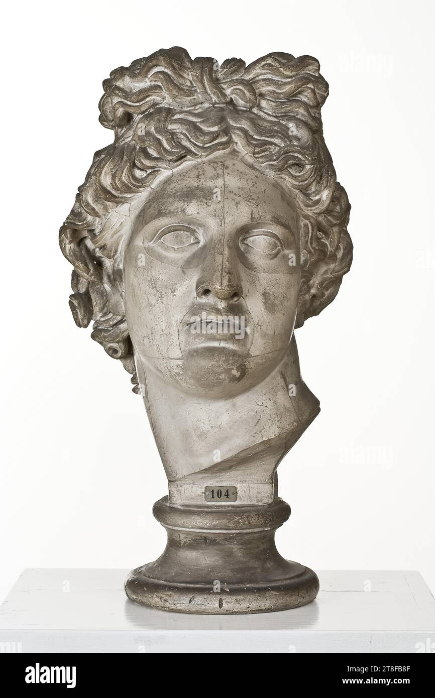 Head of Apollo Belvedere, Ca. 325 BC, Sculpture, Head, Cast, Height 50. ...