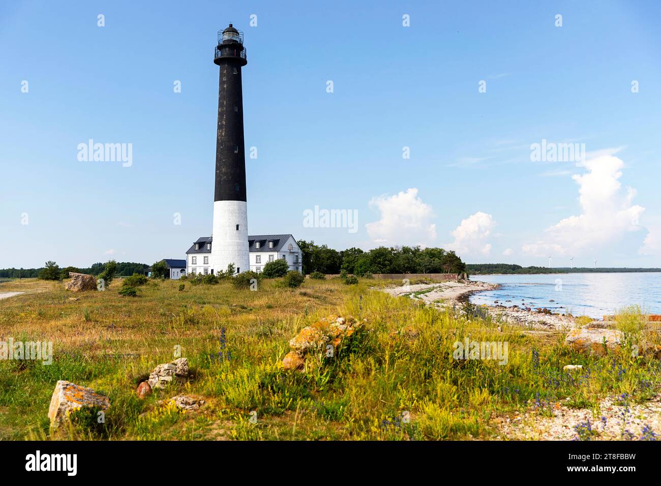 Beautiful Sorve lighthouse on a Sõrve poolsaar, a peninsula which forms ...