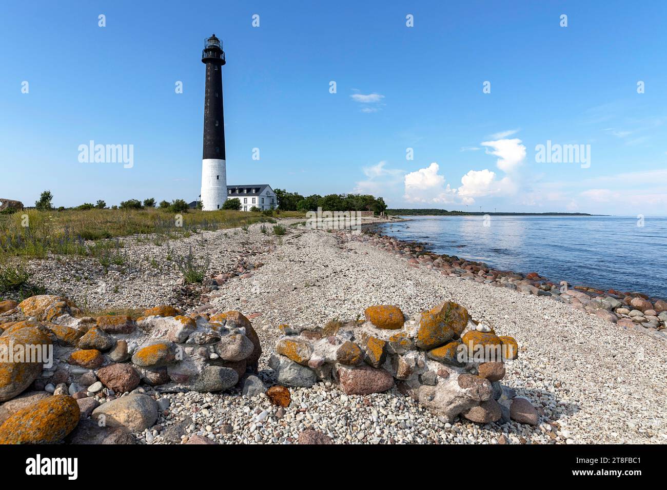 Beautiful Sorve lighthouse on a Sõrve poolsaar, a peninsula which forms ...