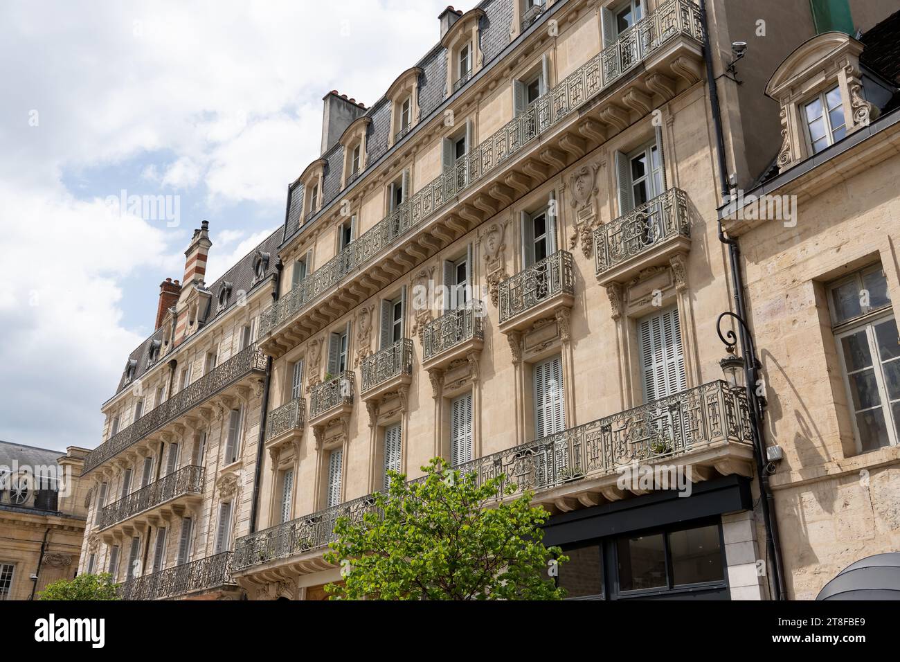 Old french traditional house balconies hi-res stock photography and ...