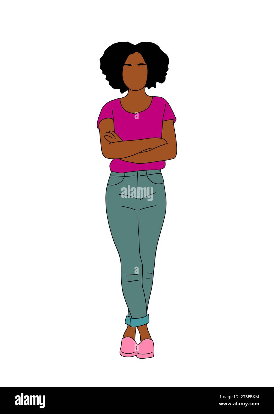 Young Black woman standing vector on white Stock Vector Image & Art - Alamy