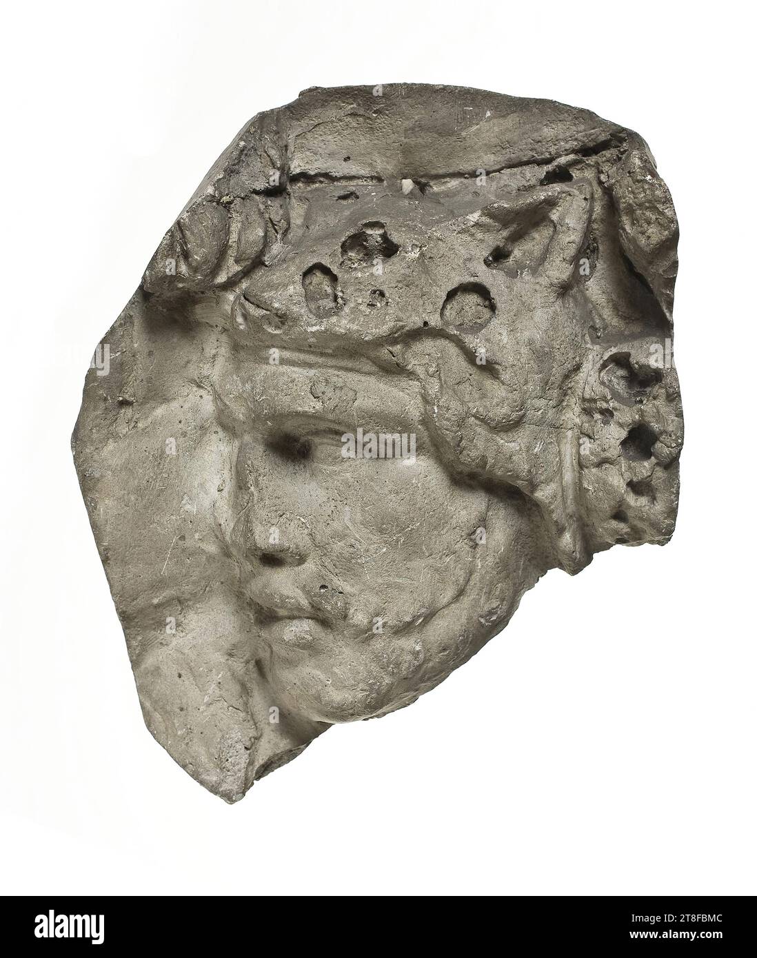 Head of a standard-bearer, 113, Sculpture, Relief, Cast, Height 14.4 cm ...