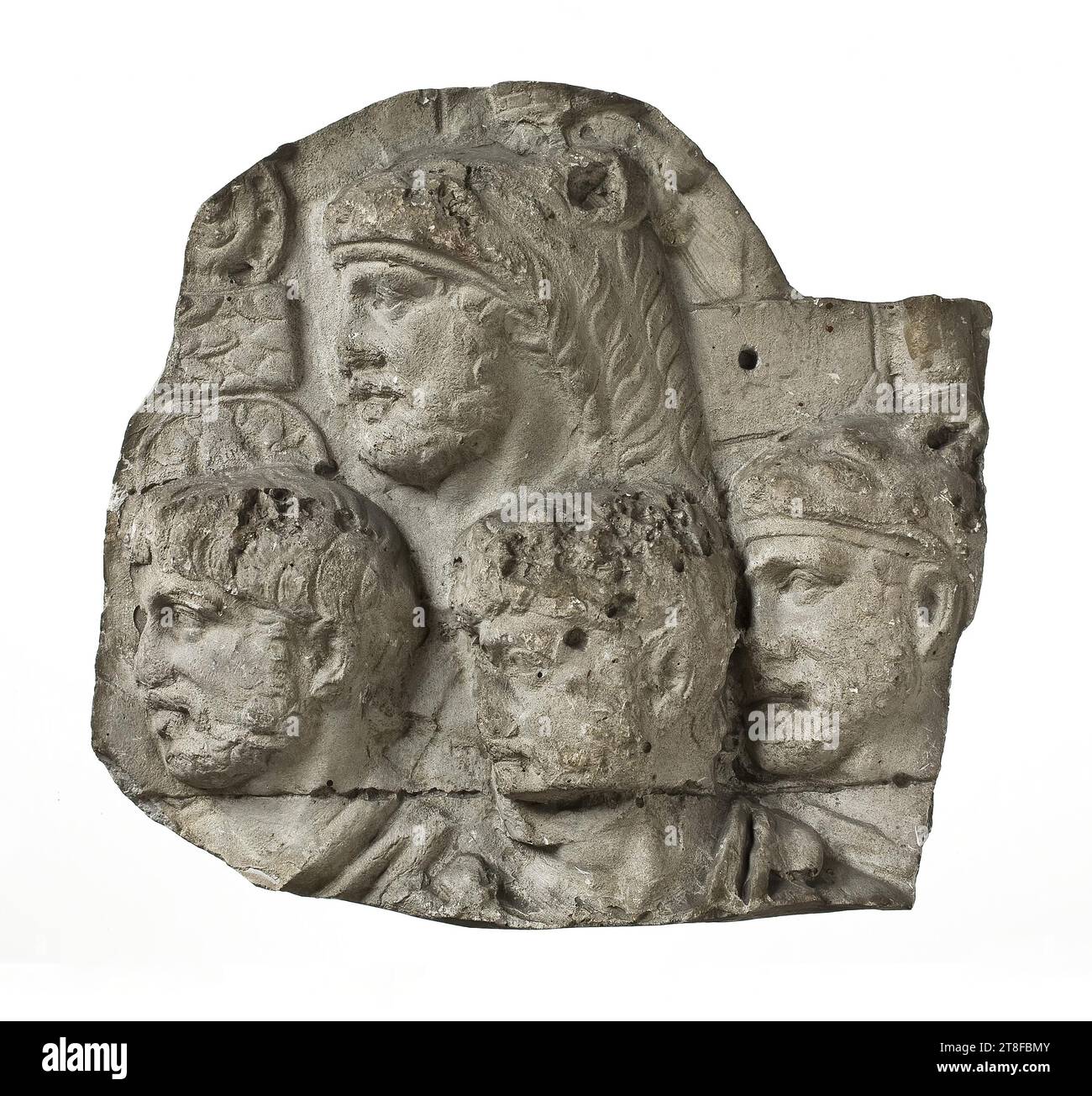 Four heads of Roman soldiers, 113, Sculpture, Relief, Cast, Height 24 ...