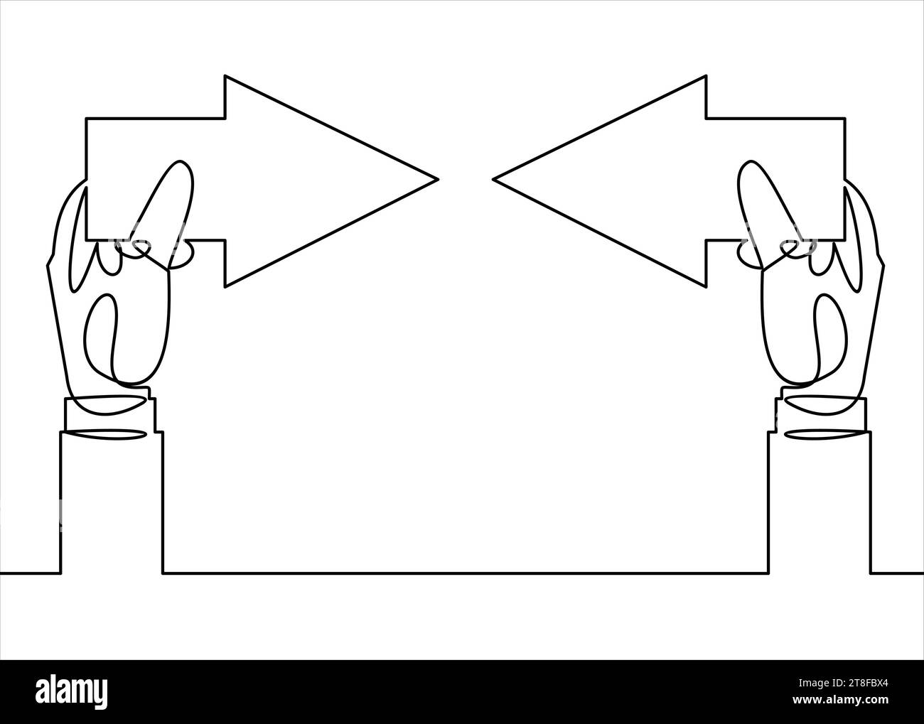 Conflict of interest. Business concept. arrows against each other ...