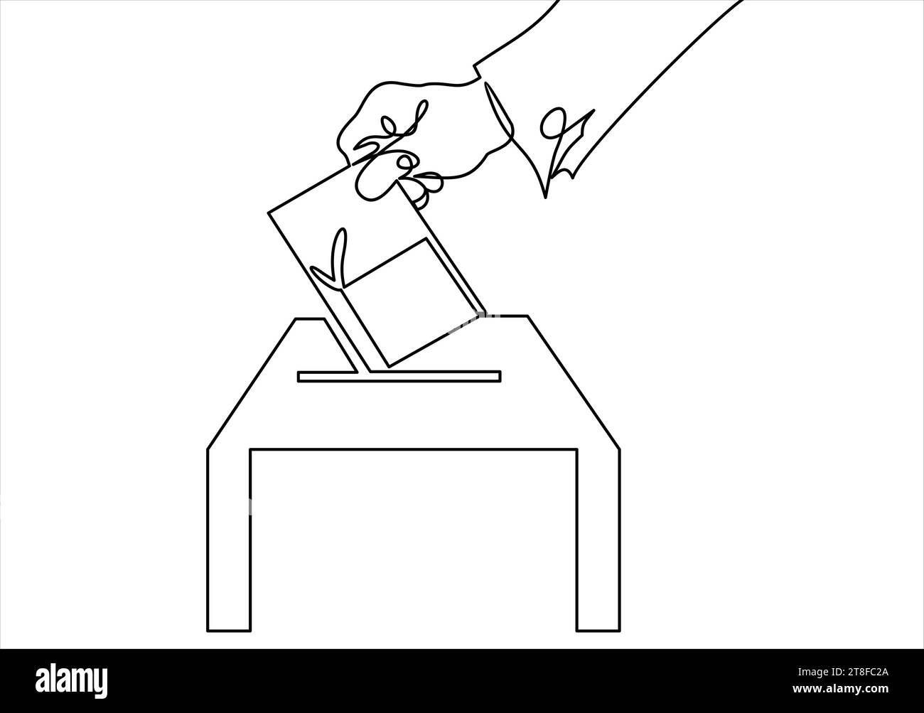 Voting man putting ballot voting Stock Vector Images - Alamy