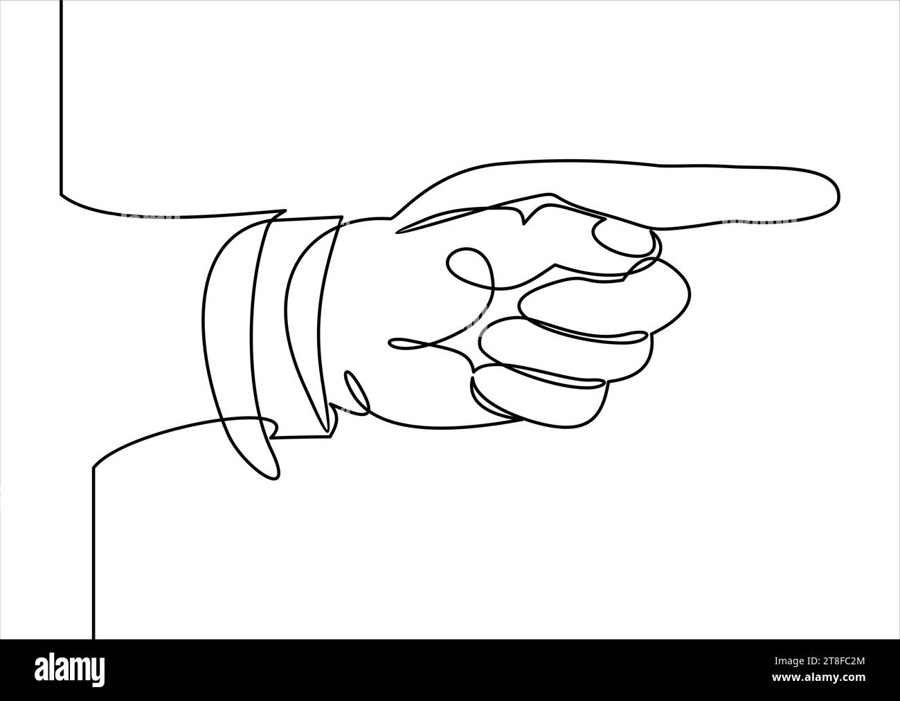 Hand Drawn Pointing Finger Illustration Continuous Line Drawing Stock