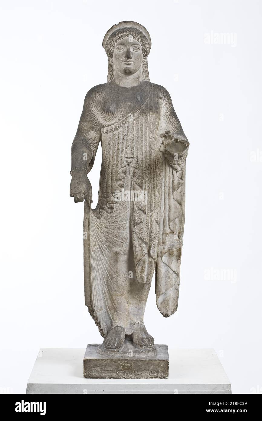 Kore from an acroterion, 500 BC - 480 BC, Sculpture, Statue, Kore, Cast ...