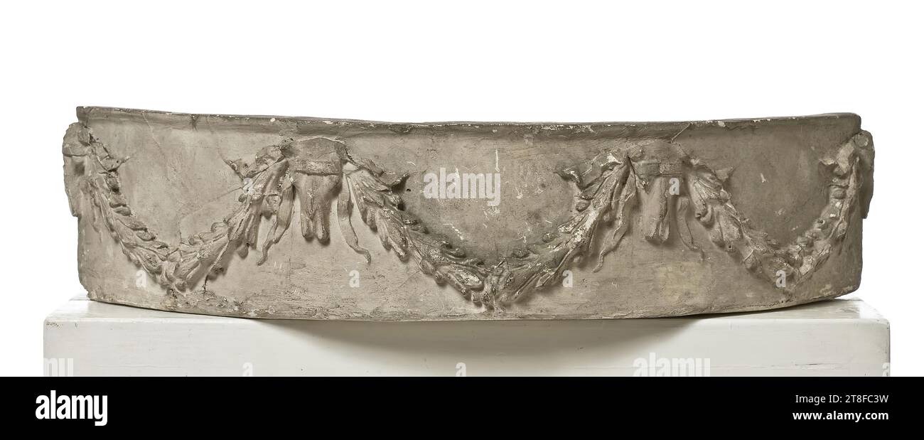 Fragment of a flat circular vessel with festoons, Cast, Sculpture Stock ...
