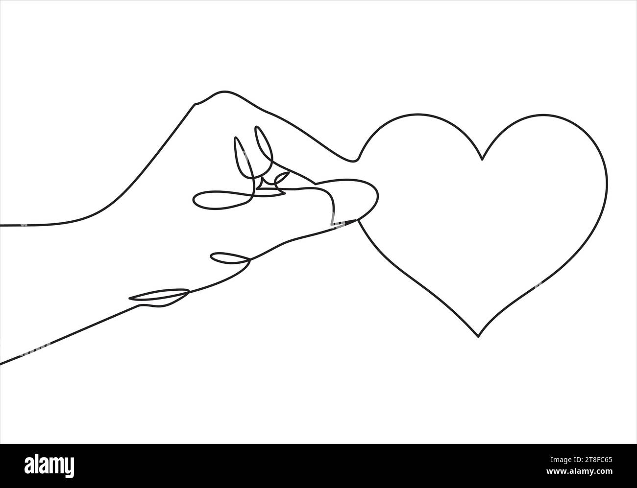 Heart in hand-continuous line drawing Stock Vector Image & Art - Alamy