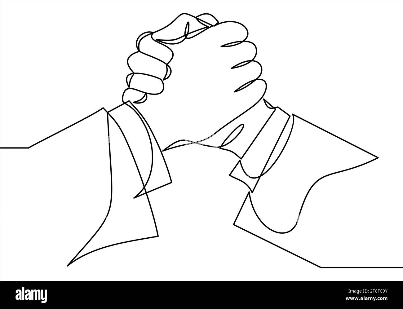 Handshake continuous line vector drawing. Business agreement vector ...