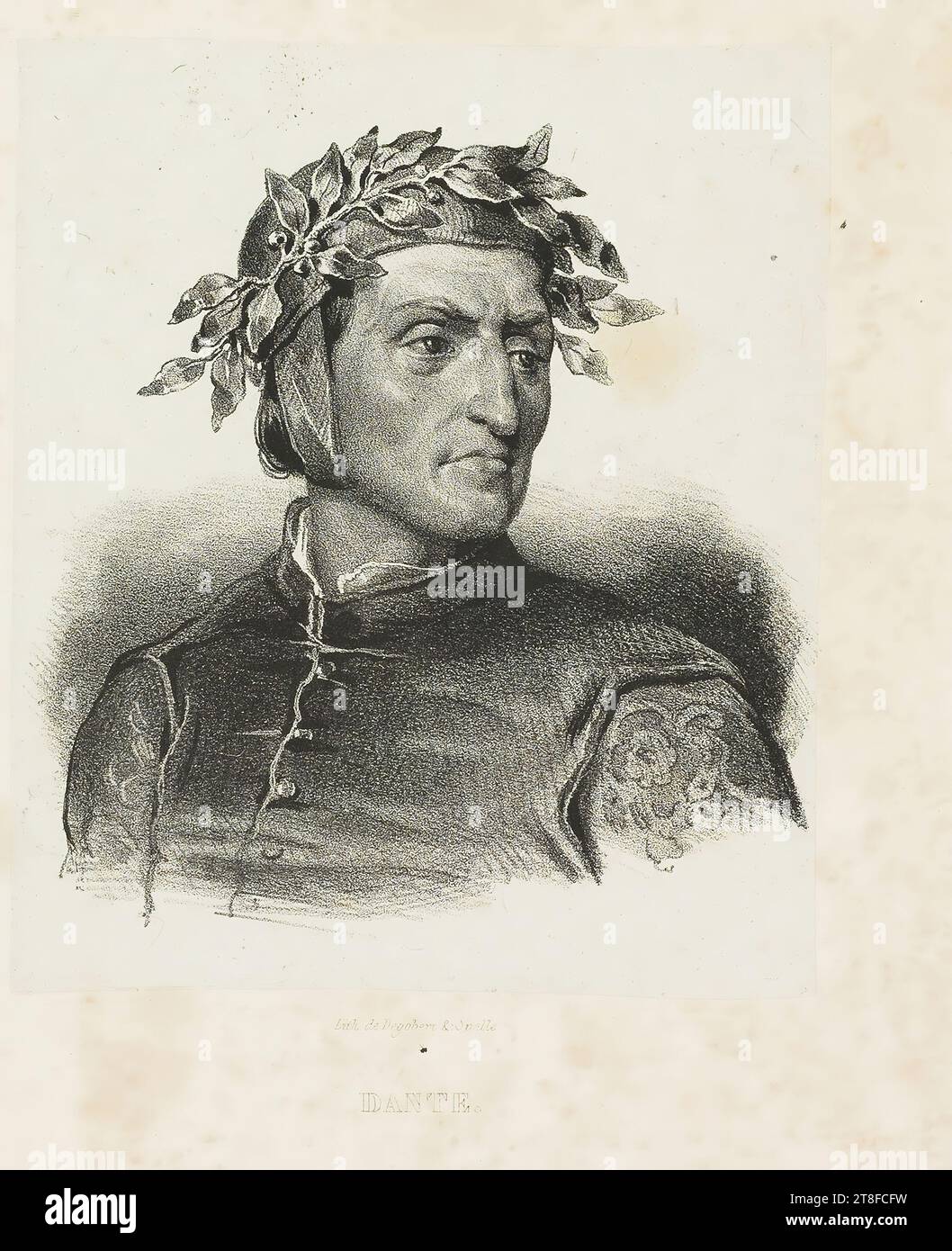 Lit. by Degobert & Spelle. DANTE. illustration from: Europe in the ...