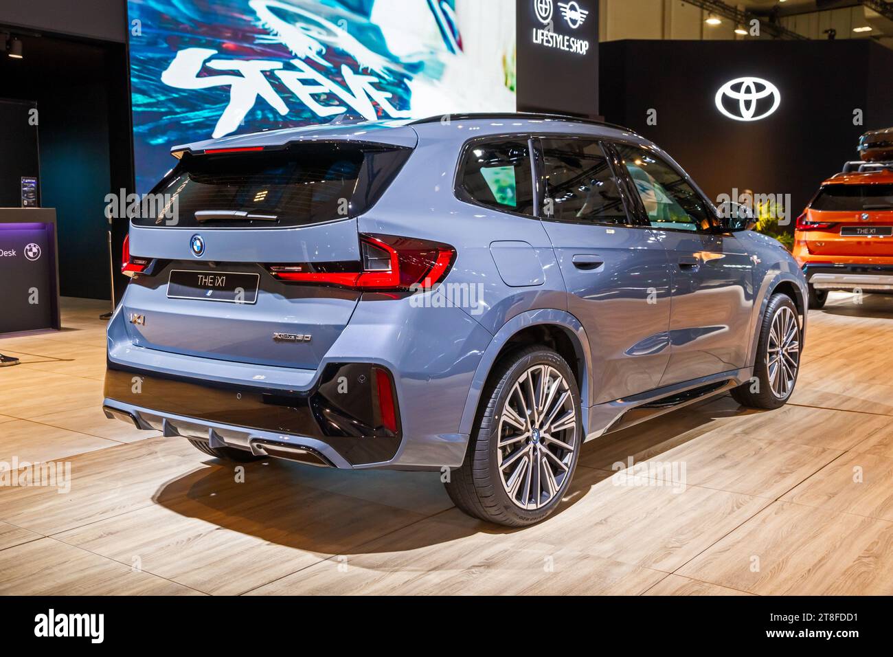 BMW iX1 (U11 BEV) electric car at the Brussels Autosalon European Motor ...