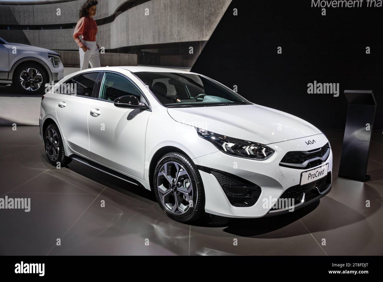 Kia ProCeed GT car showcased at the Brussels Autosalon European Motor ...