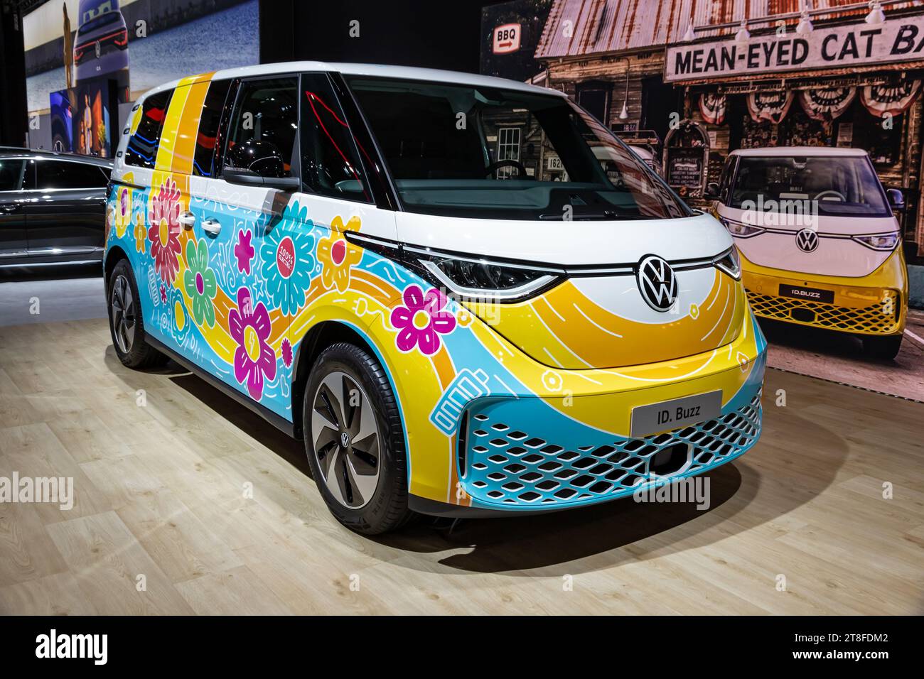 Volkswagen ID Buzz all-electric van presented at the Brussels Autosalon ...