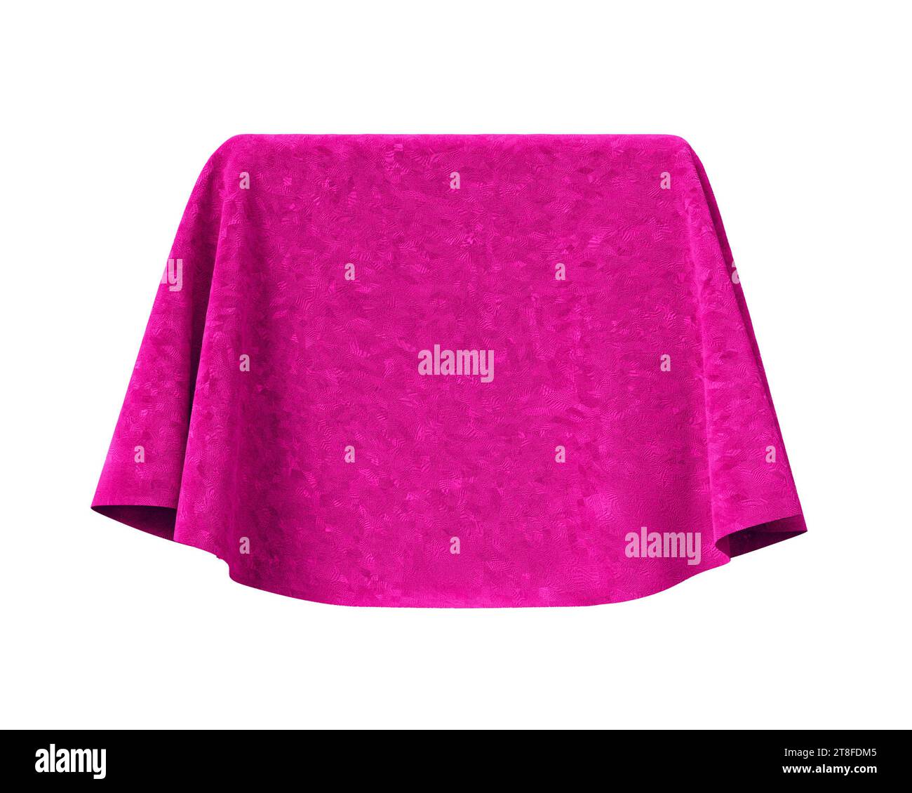 Box covered with velvet fabric, isolated on white background. Reveal ...