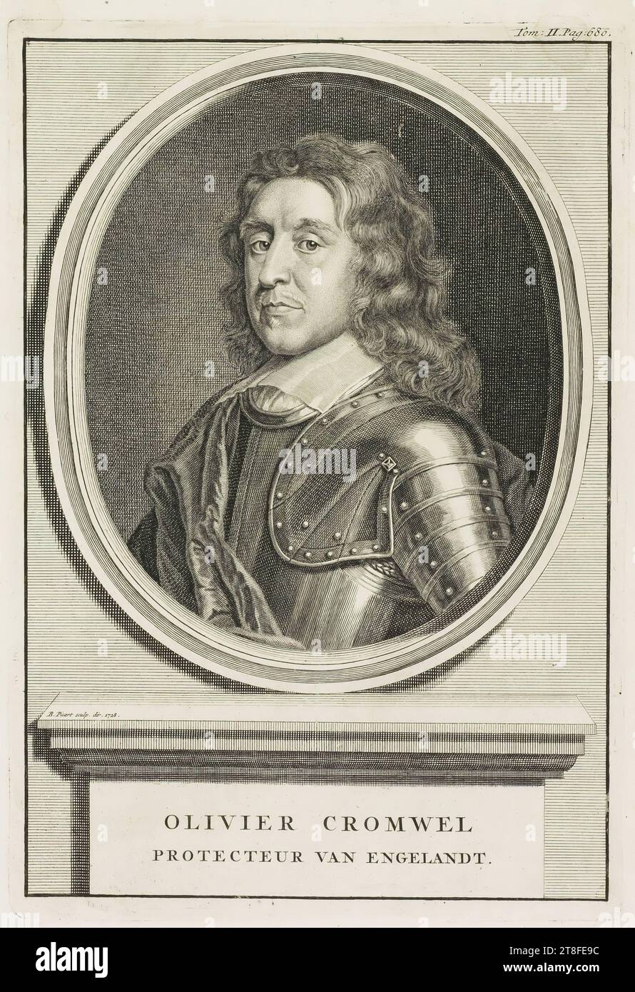 Portrait in an oval frame on a pedestal. Tom: II. Pag: 680. B. Picart ...