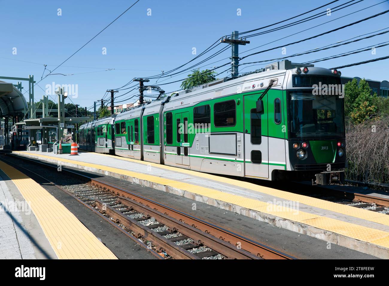 Greet Line train at Riverside station, in the Auburndale village of ...