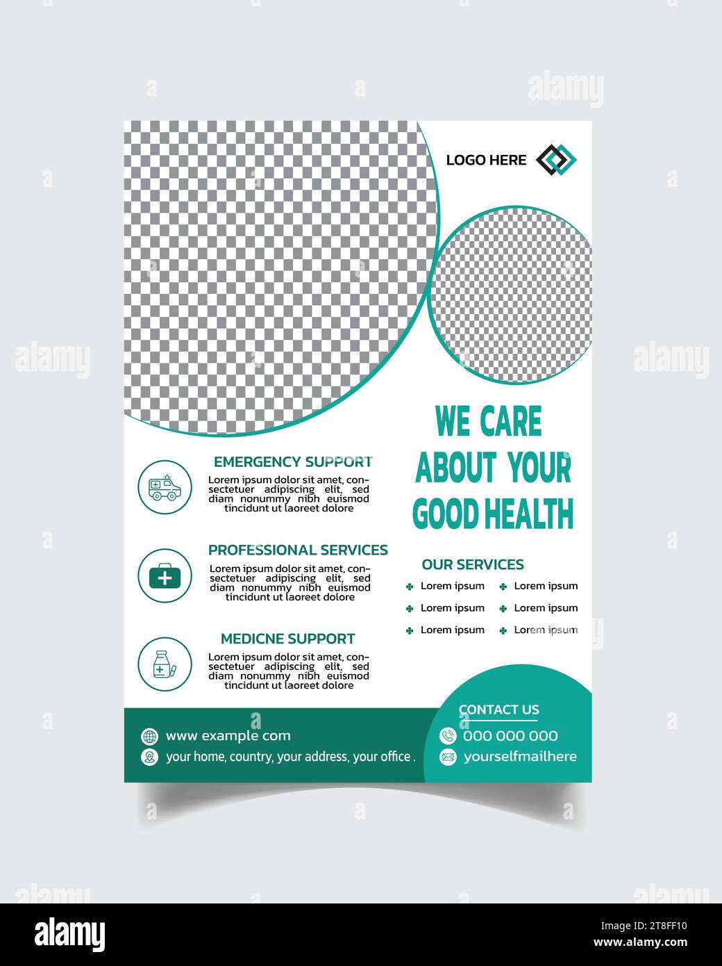 Modern hospital flyer, medical flyer template, medical flyer leaflet A4 ...