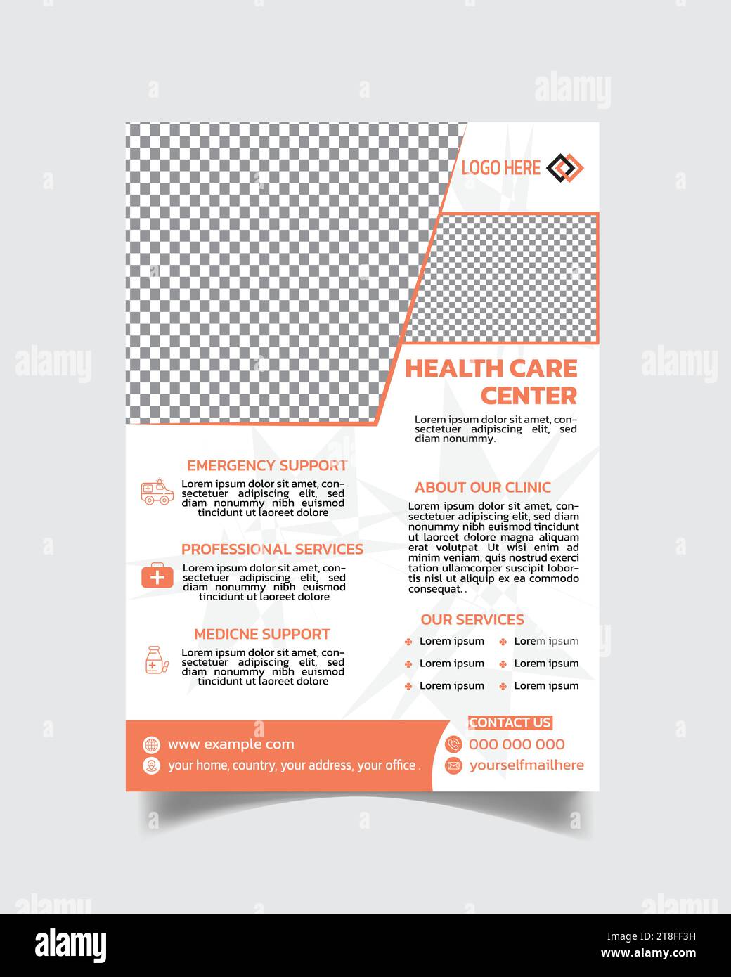 Medical health flyer template, hospital flyer layout, clinic flyer ...