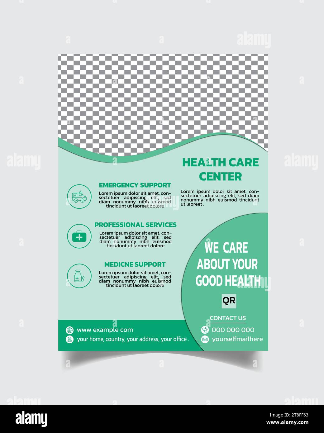Medical flyer design, clinic flyer template, hospital flyer leaflet A4 ...