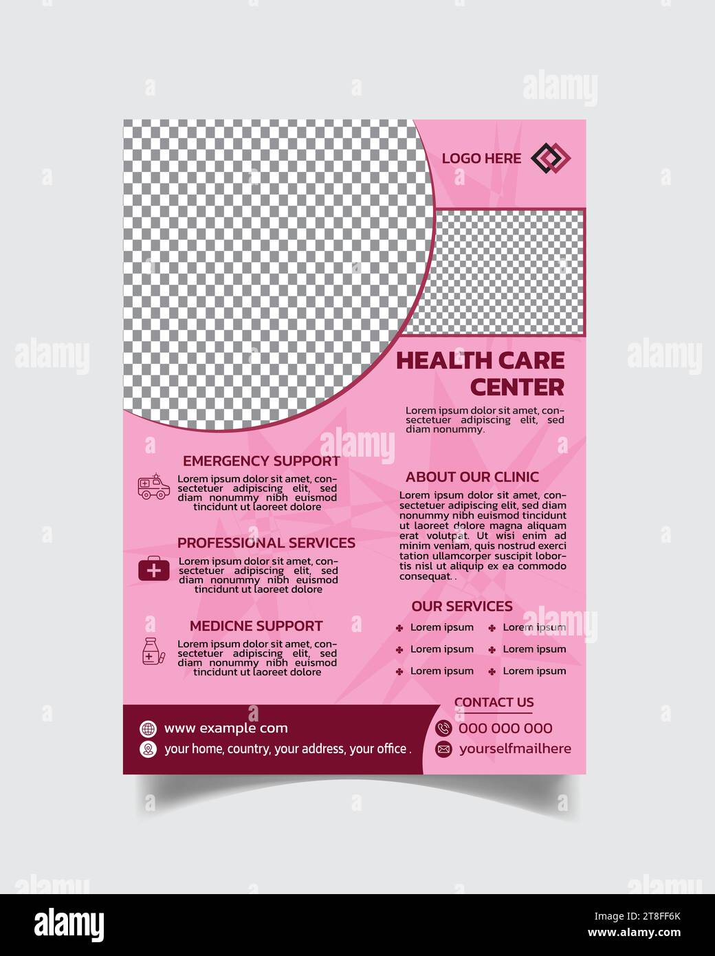 Elegant medical flyer template, hospital flyer layout, clinic flyer ...
