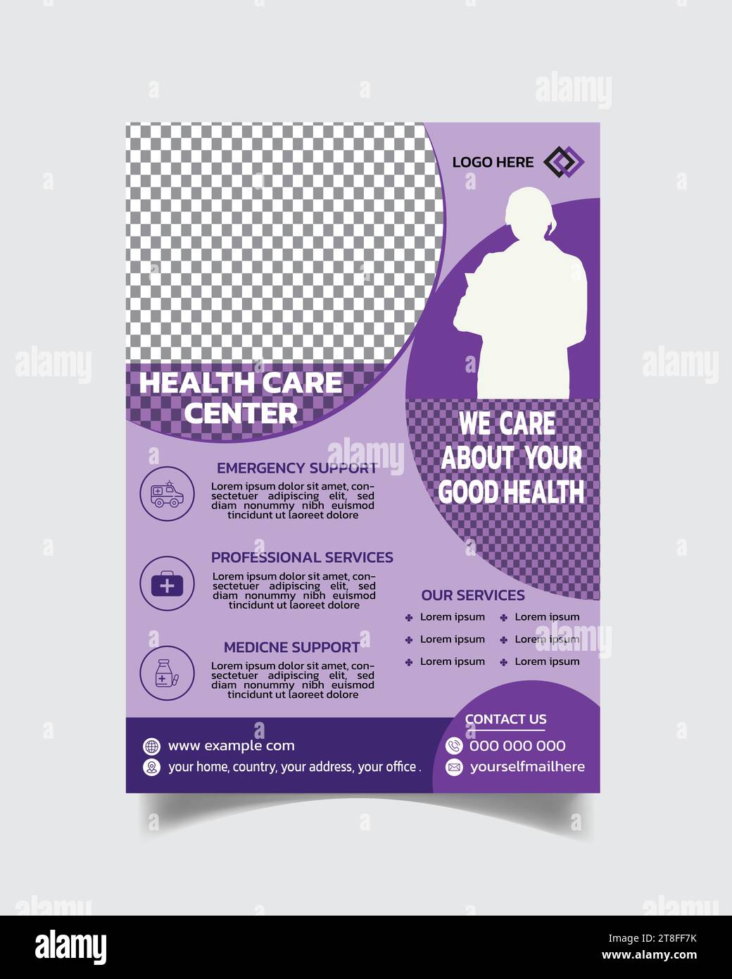 Medical health flyer template, hospital flyer layout, clinic flyer ...