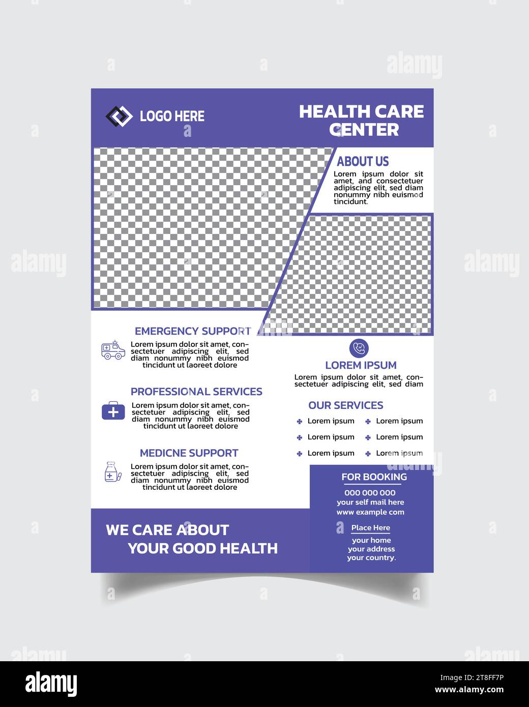 Modern healthcare flyer, hospital flyer layout, clinic flyer leaflet A4 ...