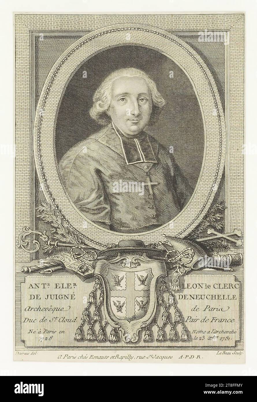 ANTE. ELEr. LEON le CLERC, DE JUIGNÉ DENEUCHELLE, Archbishop of Paris ...
