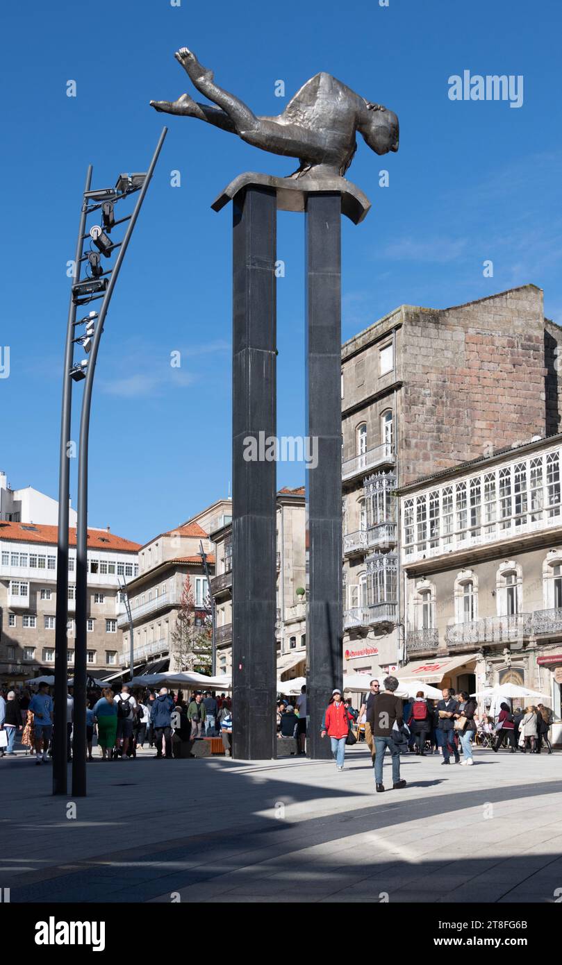 El Sireno´ male mermaid sculpture by Francisco Leiro, Vigo, Spain Stock ...