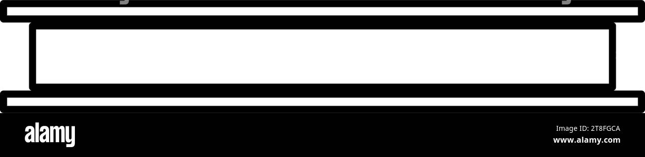 Beam contour outline line icon black color vector illustration image ...