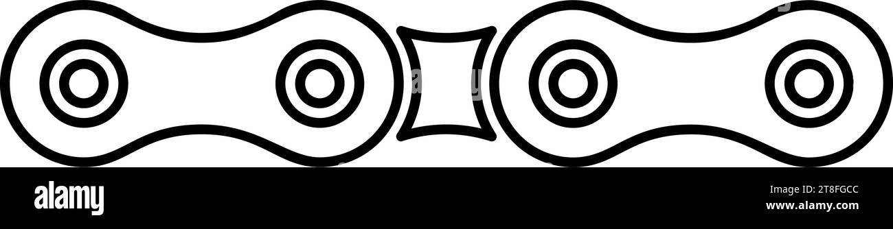 Chain bicycle link bike motorcycle two element contour outline line ...