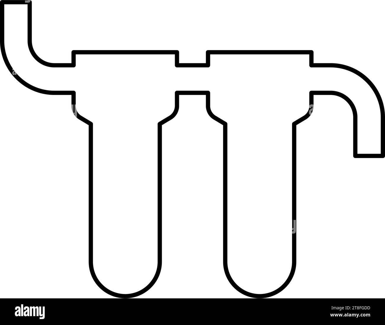 Water filters to purify drinking contour outline line icon black color ...