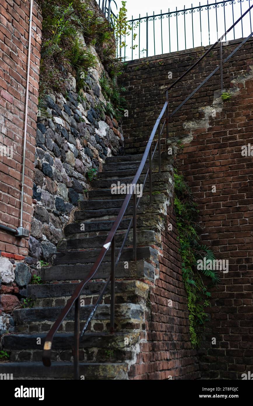 Historic steps from the lower level of Factors Walk alley to Bay Street ...