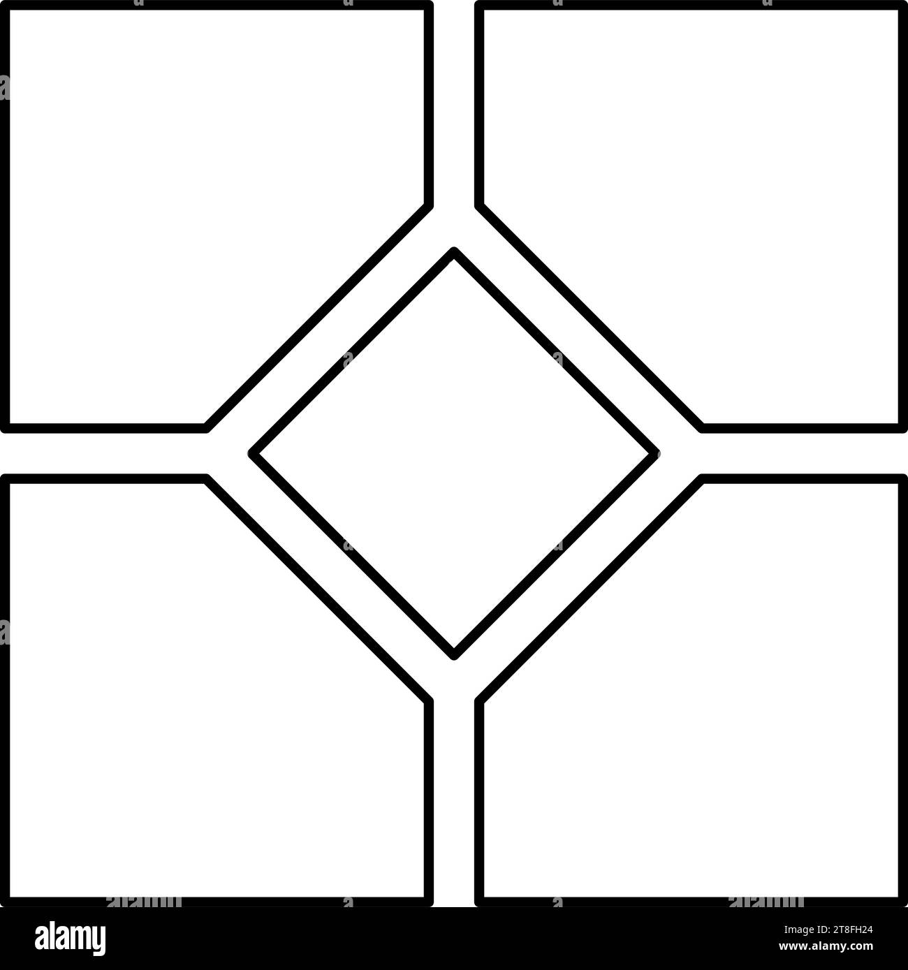 Ceramic Tile Paving Slab Contour Outline Line Icon Black Color Vector Illustration Image Thin