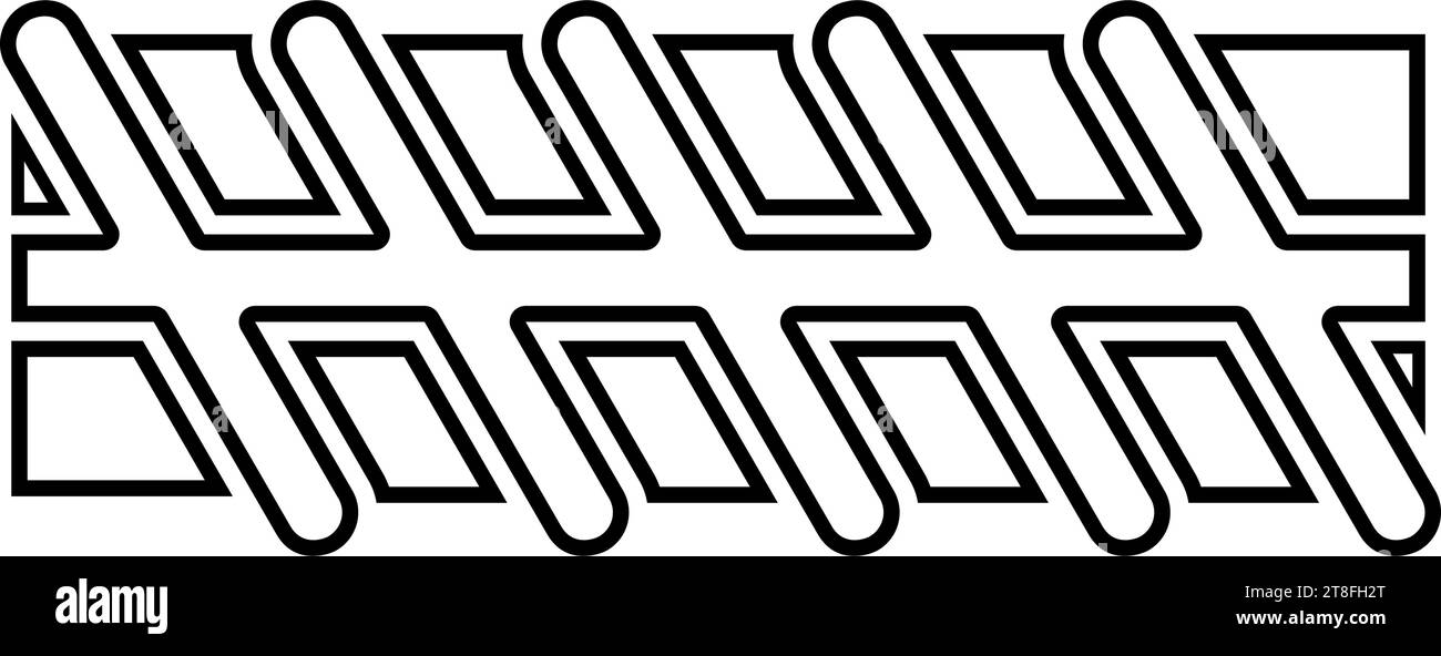 Reinforcement bar rebar ribbed metal rod contour outline line icon ...