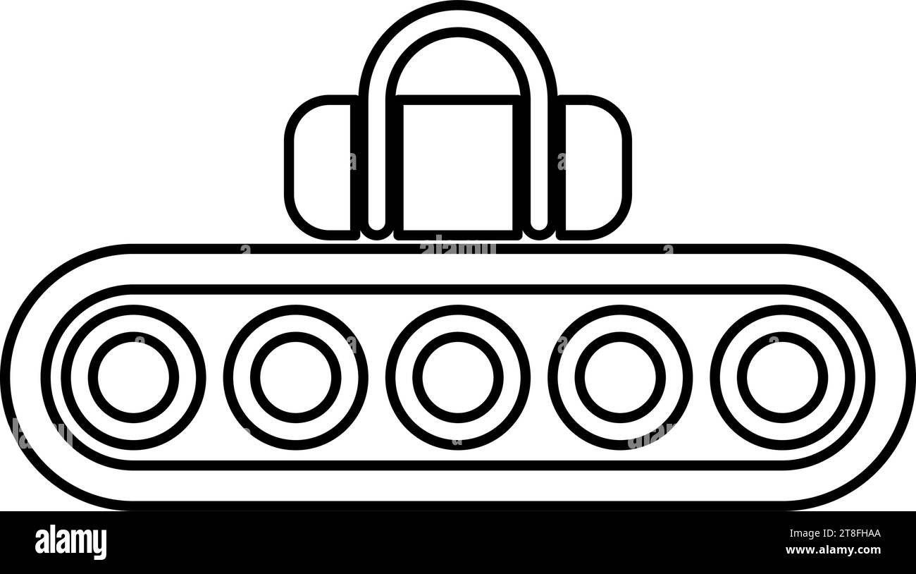 Conveyor belt airport tape baggage passengers luggage sport bag ...