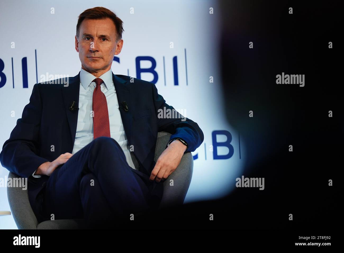 Chancellor of the Exchequer Jeremy Hunt speaking at the Confederation ...