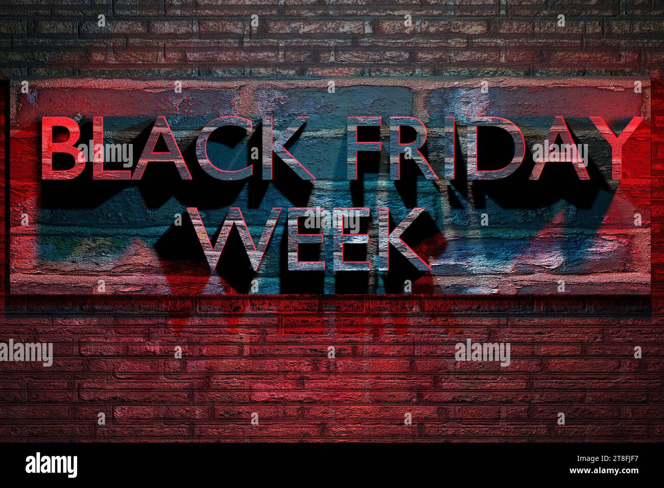 Black Friday Week text on grunge brick wall. Banner for advertising ...