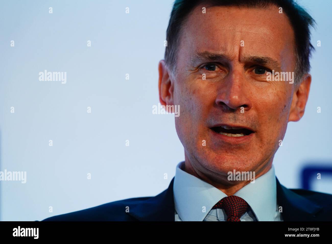 Chancellor of the Exchequer Jeremy Hunt speaking at the Confederation ...