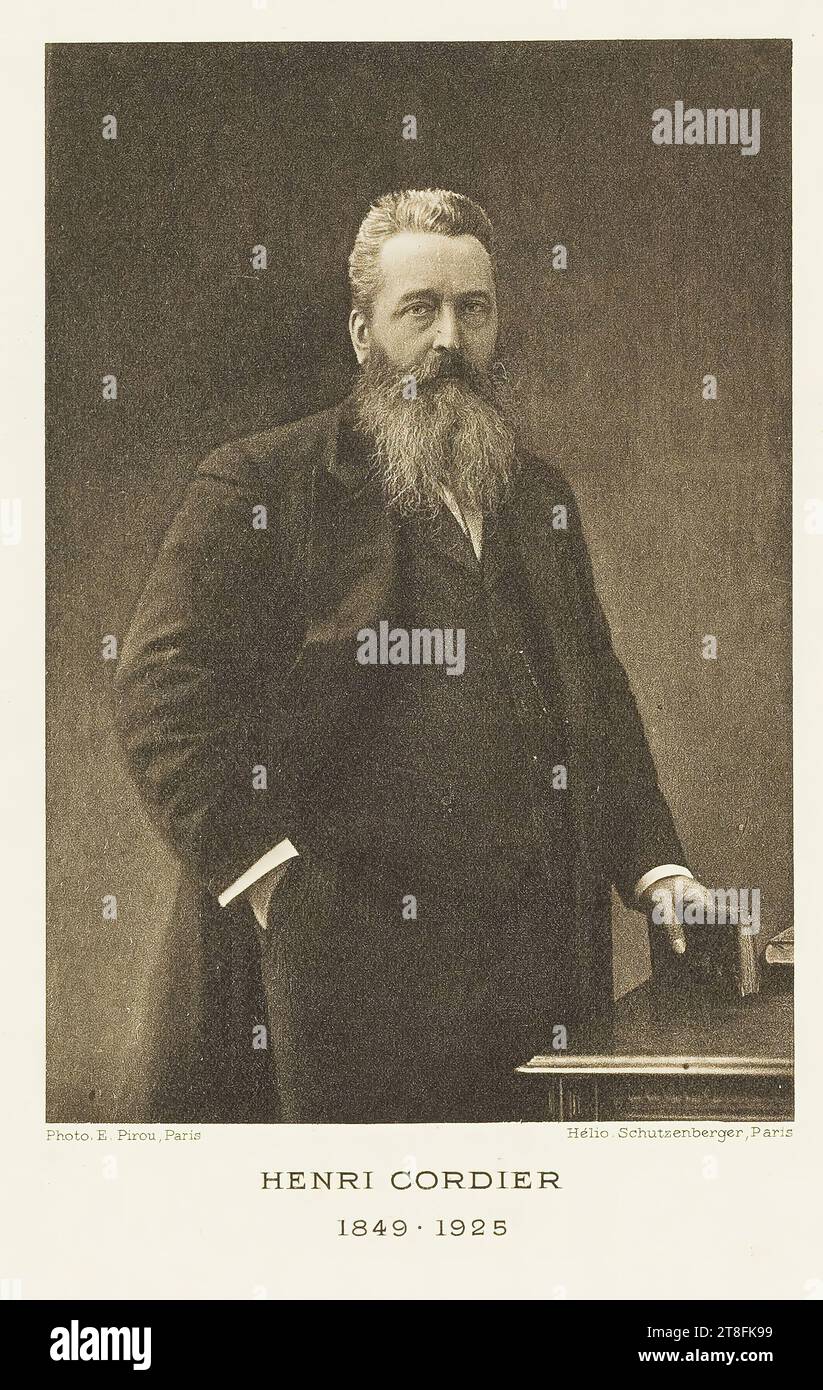 Photo, E. Pirou, Paris. Hélio, Schutzenberger, Paris. HENRI CORDIER ...