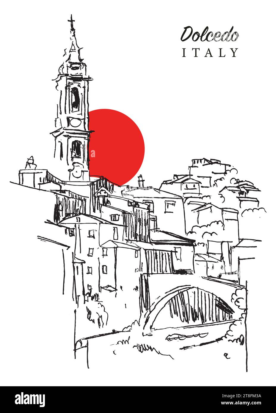 Hand drawn pencil illustration village hi-res stock photography and ...