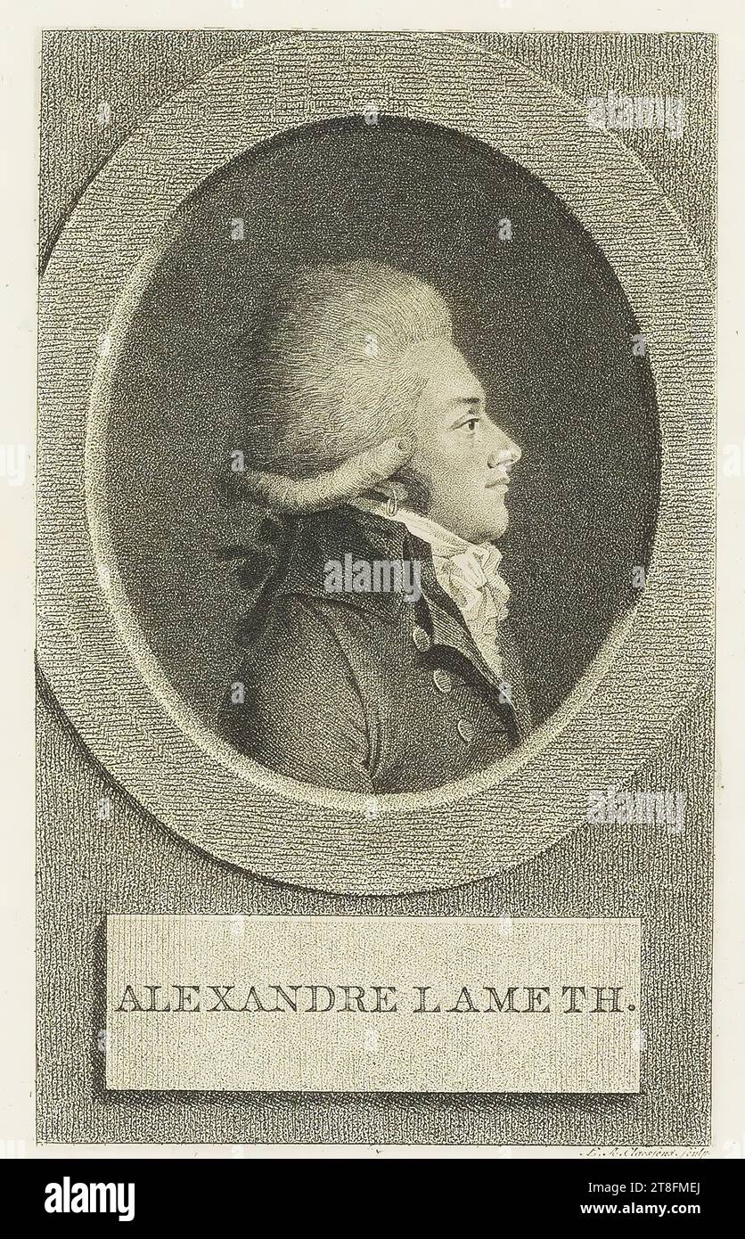 ALEXANDRE LAMETH. L.A. Claessens, Sculp. illustration from: Scenes of ...
