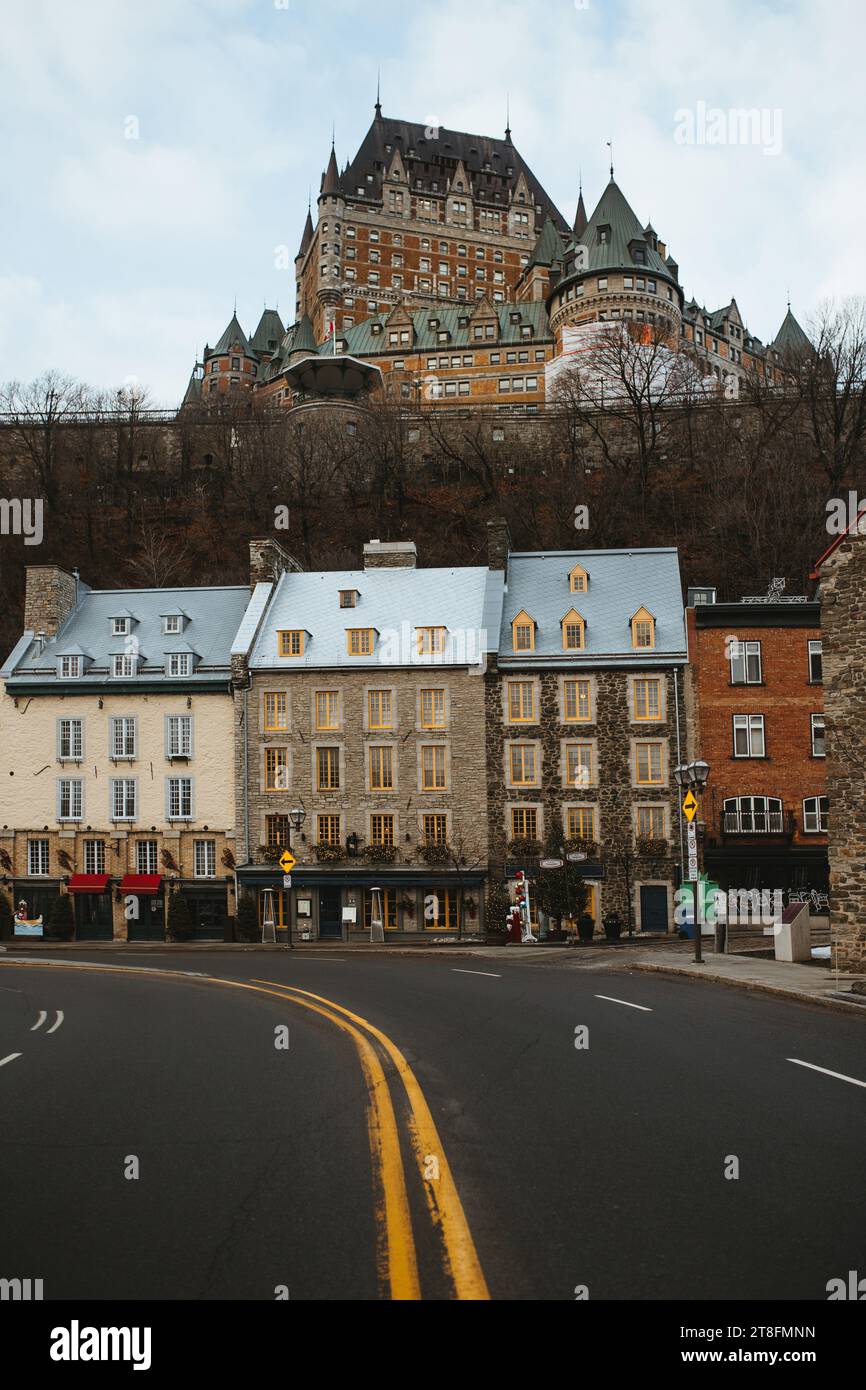 Classic view of the iconic Chateau Frontenac in Quebec City, Canada ...