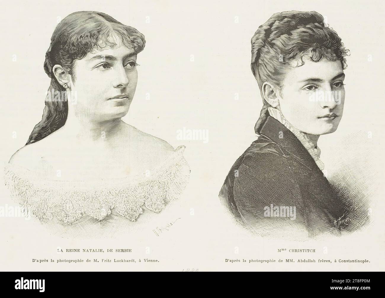 H. THIRIAT SC. QUEEN NATALIE, OF SERBIA, From the photograph of M ...