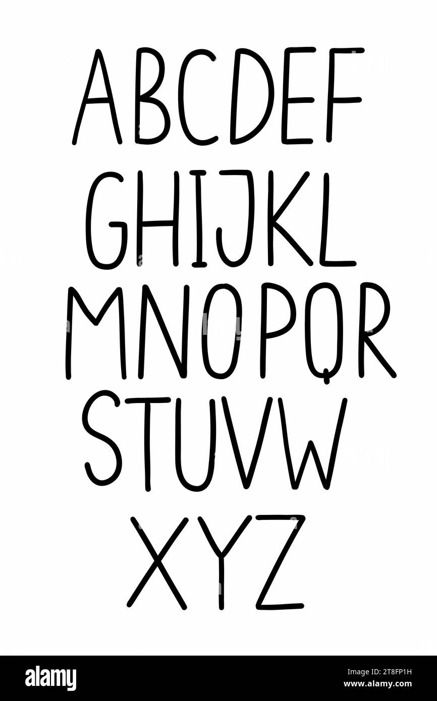 Modern black english latin abc alphabet font A to Z collection. Vector ...