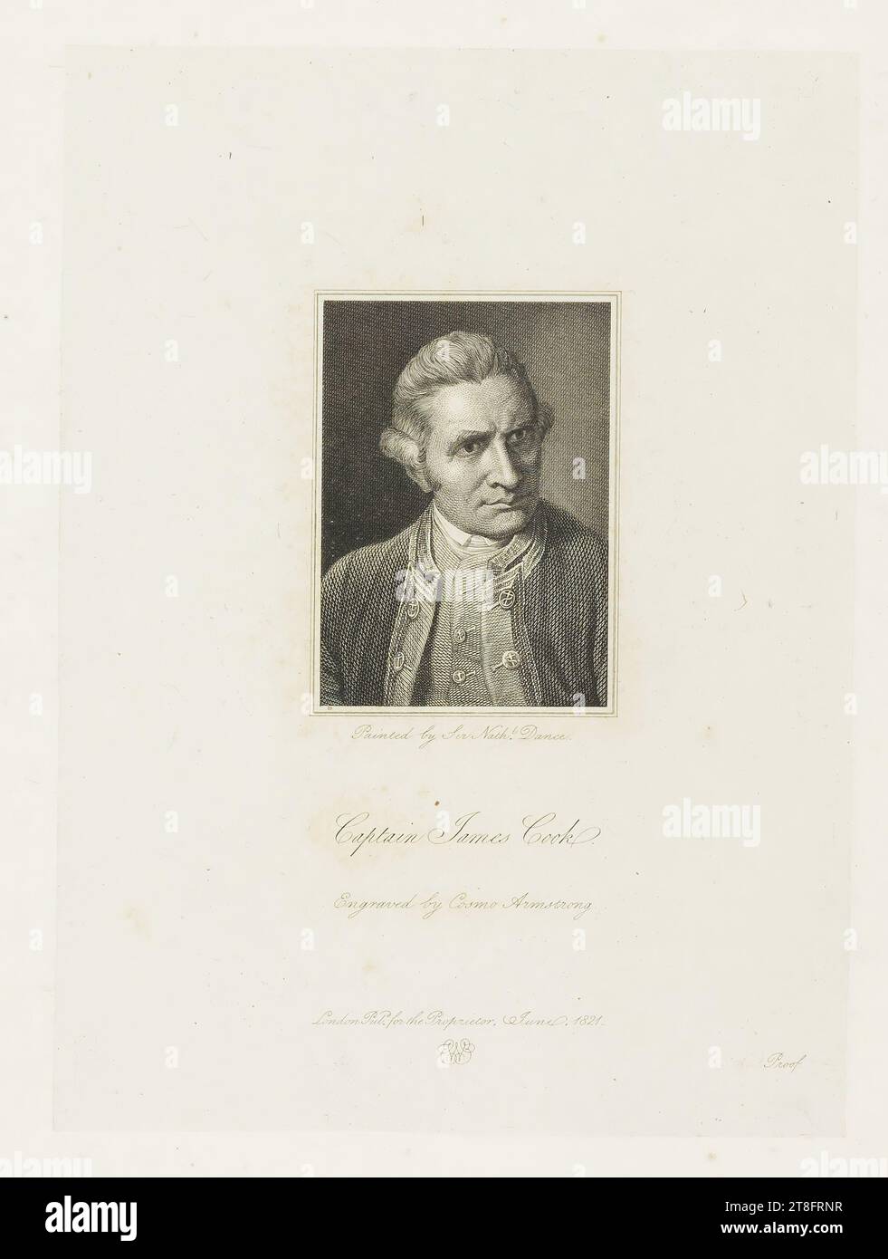 Painted by Sir Nath. Dance. Captain James Cook. Engraved by Cosmo ...