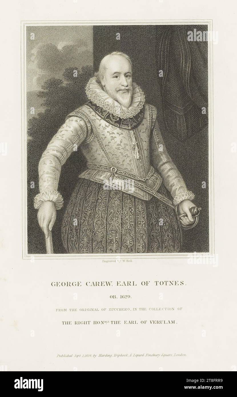 Engraved by W. Holl. GEORGE CAREW, EARL OF TOTNES., OB.1629., FROM THE ...