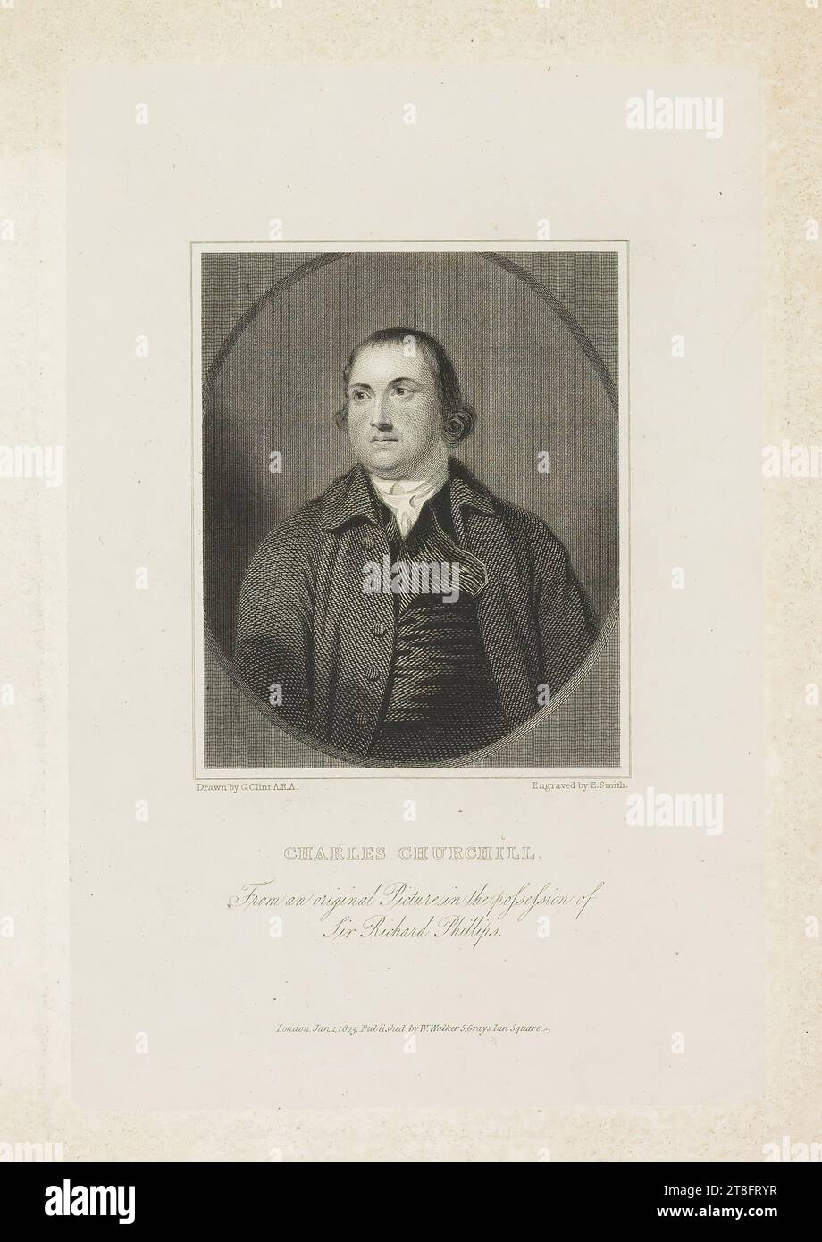 Drawn by G. Clint A.R.A. Engraved by E. Smith. CHARLES CHURCHILL., From ...